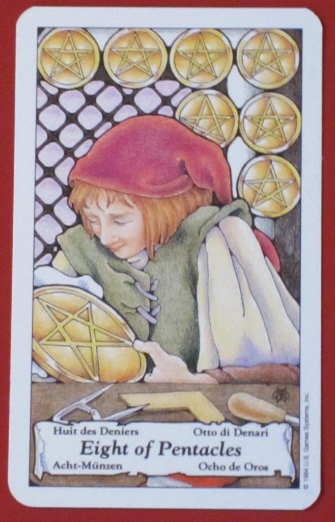 Eight of Pentacles ~ Tarot Card for Monday - Daily Tarot Girl